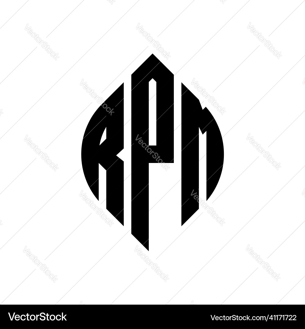 Rpm circle letter logo design Royalty Free Vector Image