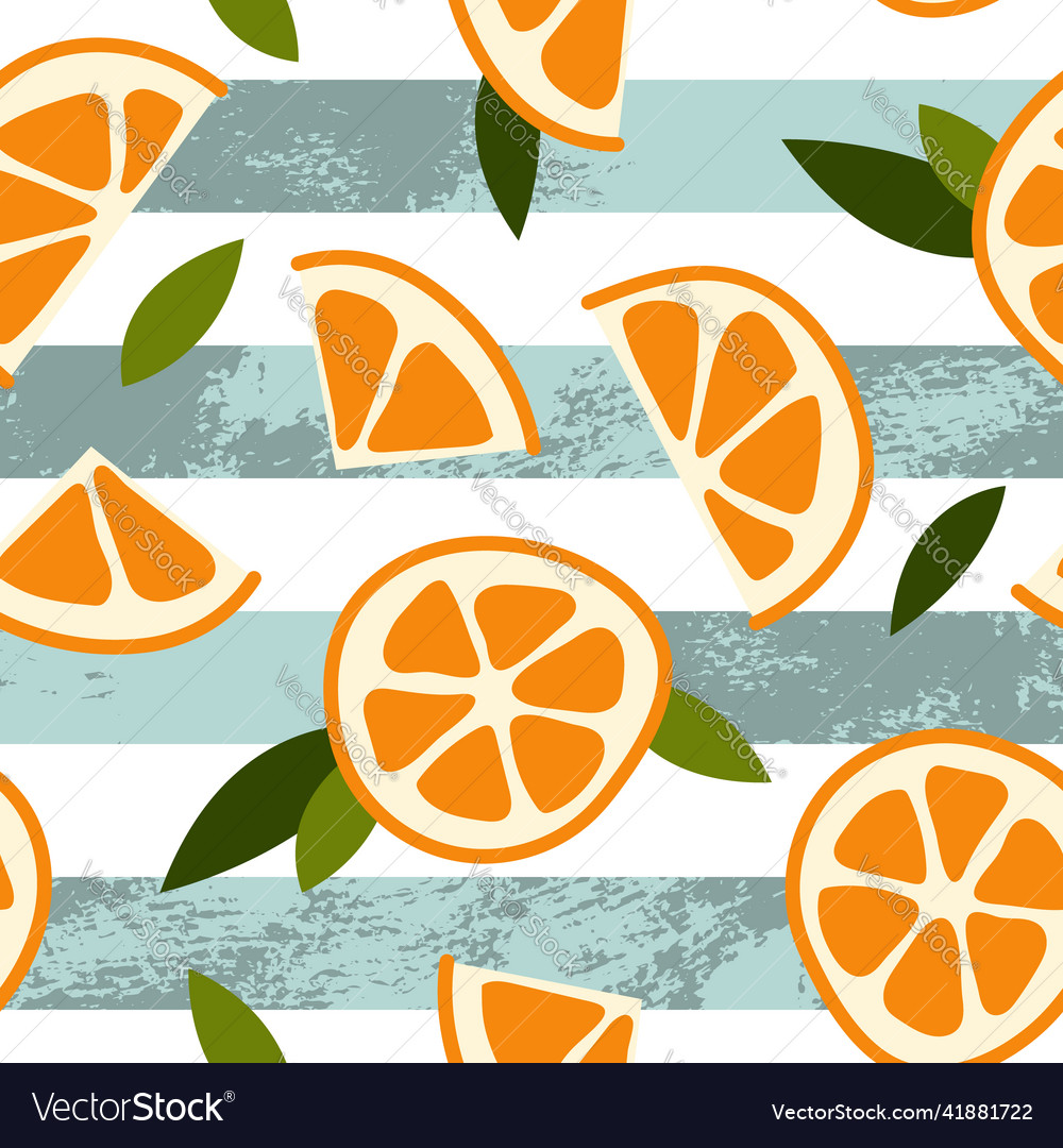 Seamless pattern with juicy mandarin tangerine Vector Image Seamless pattern with juicy mandarin tangerine Vector Image