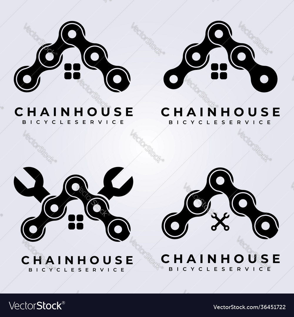 Set bundle chain logo design Royalty Free Vector Image