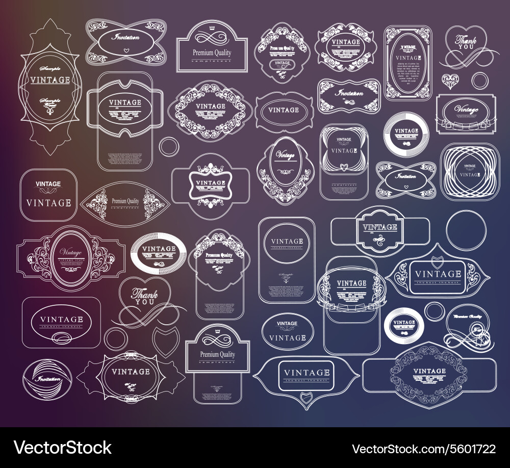 Set retro vintage ribbons and label Royalty Free Vector