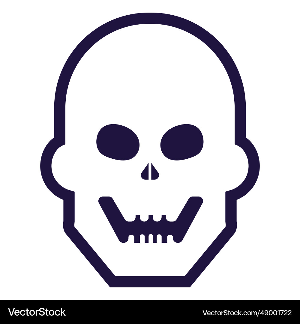 Smiling skull stroke logo Royalty Free Vector Image