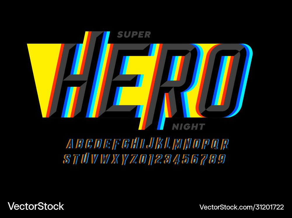 Superhero style comics font Royalty Free Vector Image
