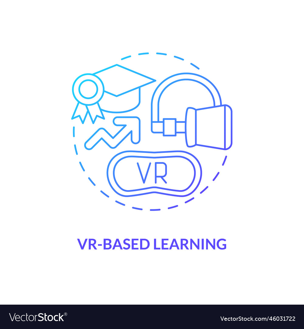 Vr based learning blue gradient concept icon Vector Image