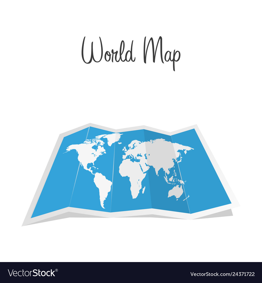 World map with shadow Royalty Free Vector Image