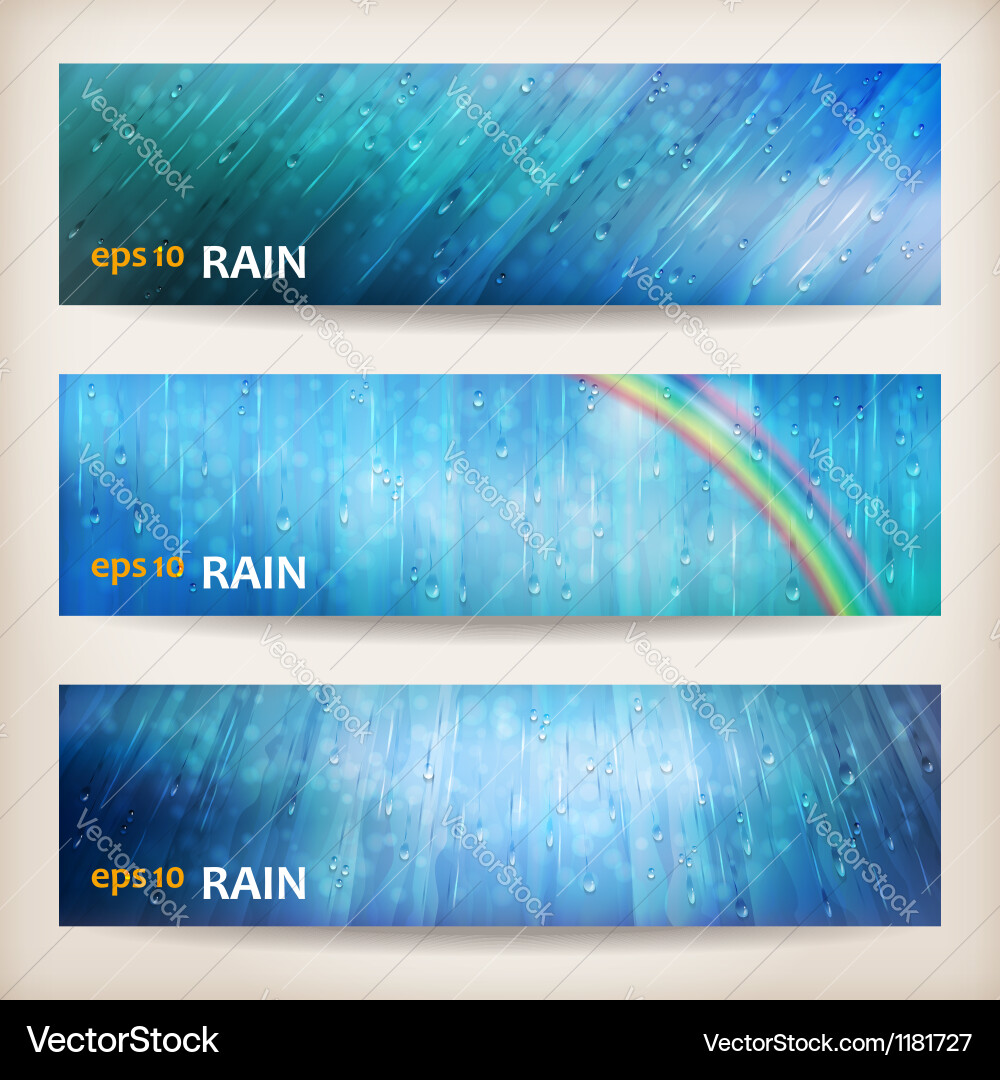 Blue rain banners abstract water background design