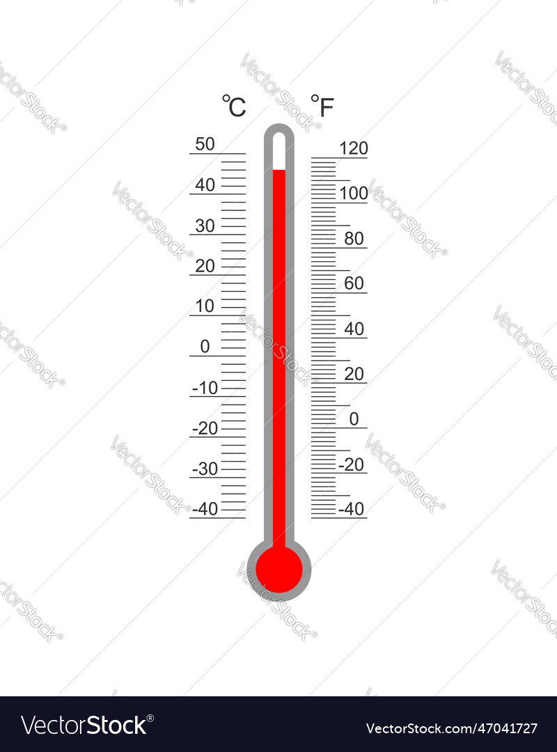 Celsius and fahrenheit meteorological thermometer Vector Image Celsius and fahrenheit meteorological thermometer Vector Image