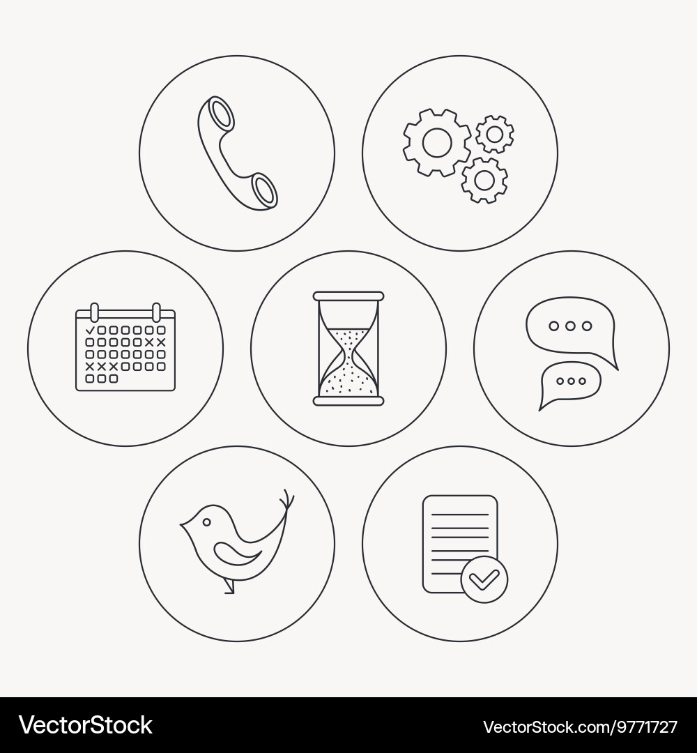 Chat bird and phone call icons Royalty Free Vector Image