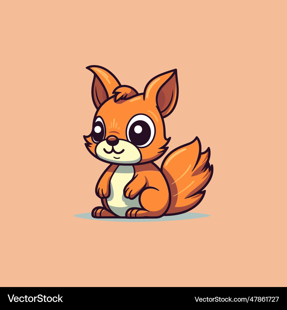 Cute little squirrel cartoon standing Royalty Free Vector