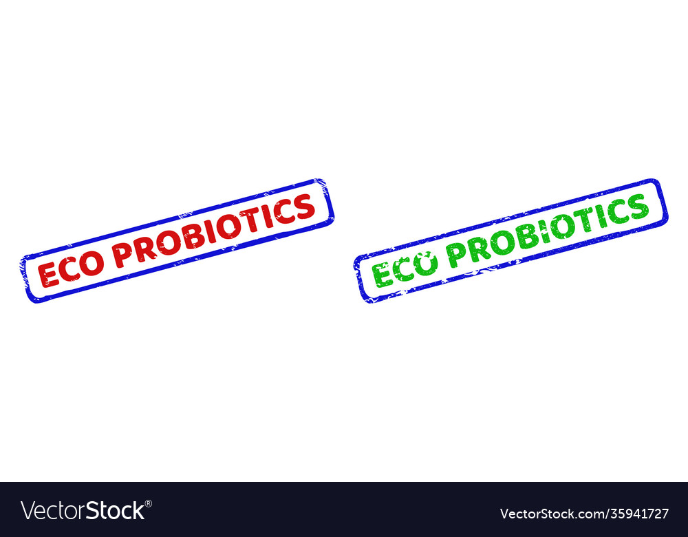 Eco probiotics bicolor rough rectangular Vector Image