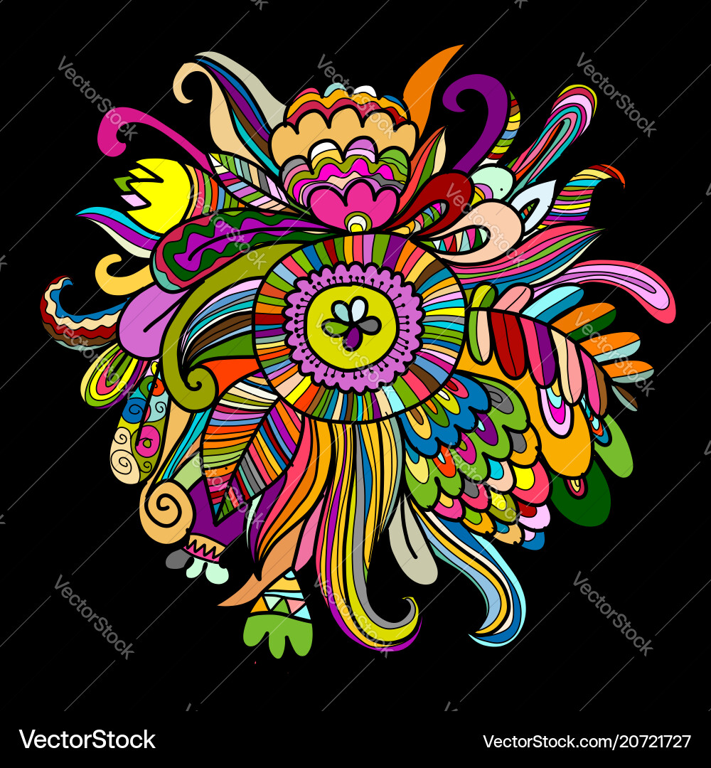 Floral background sketch for your design Vector Image
