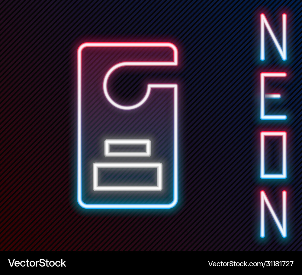 Glowing neon line please do not disturb icon Vector Image