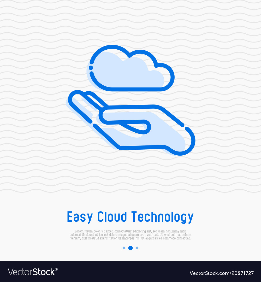 Hand with cloud concept easy cloud technology Vector Image