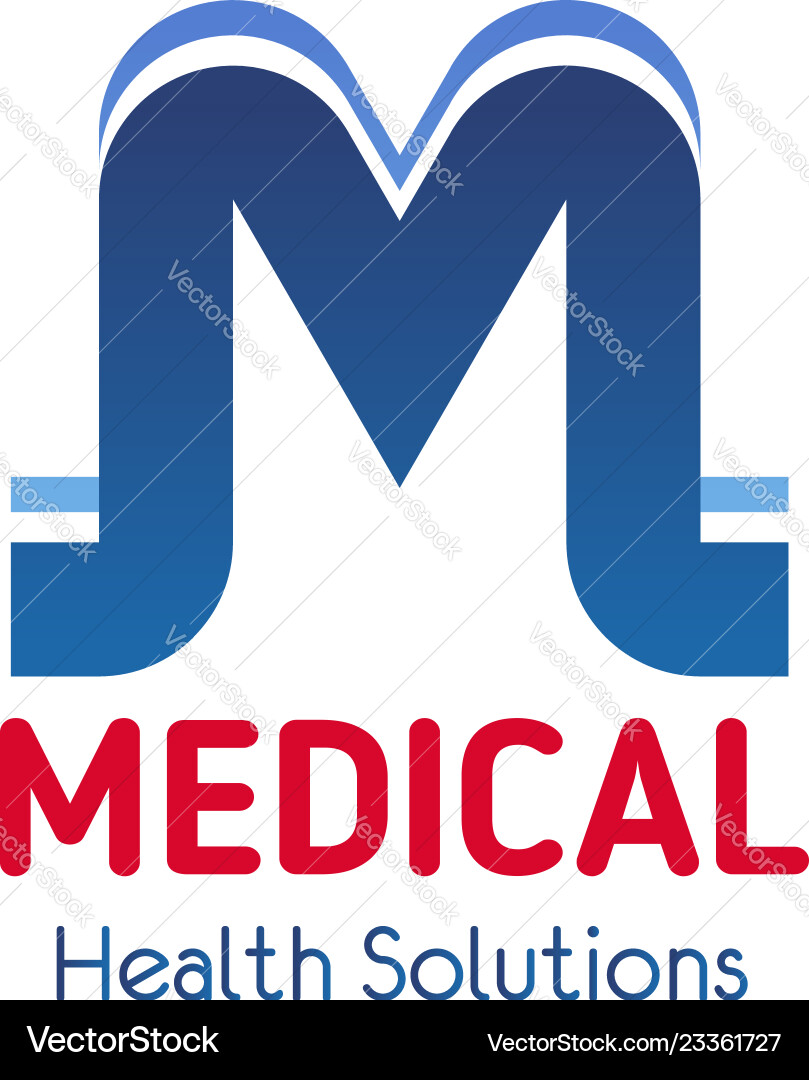 M letter icon for medical solutions Royalty Free Vector