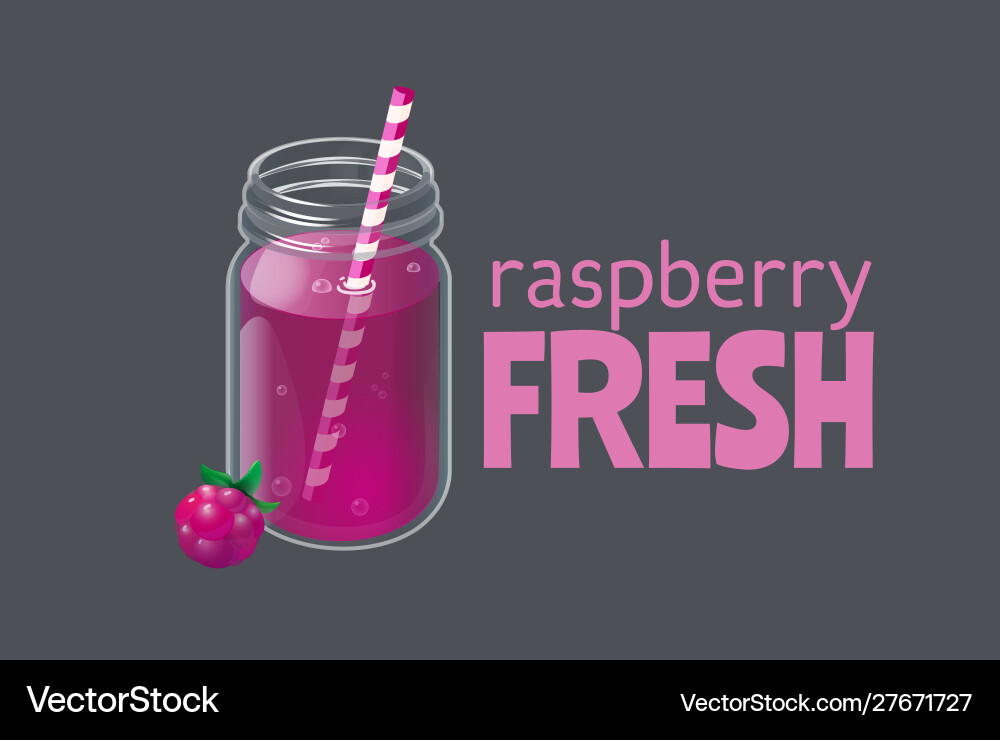 Raspberry lemonade in vintage glass jar Royalty Free Vector