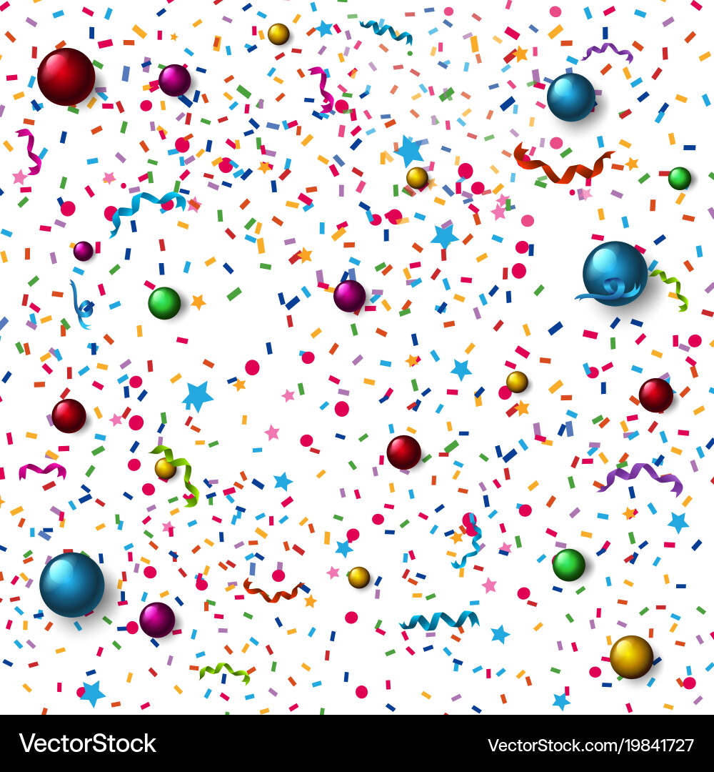 Seamless background with colorful confetti Vector Image