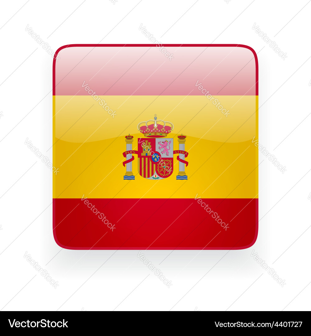 Square icon with flag of spain Royalty Free Vector Image