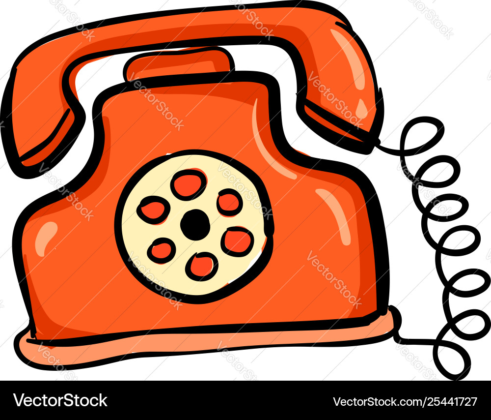 Telephone hand drawn design on white background Vector Image