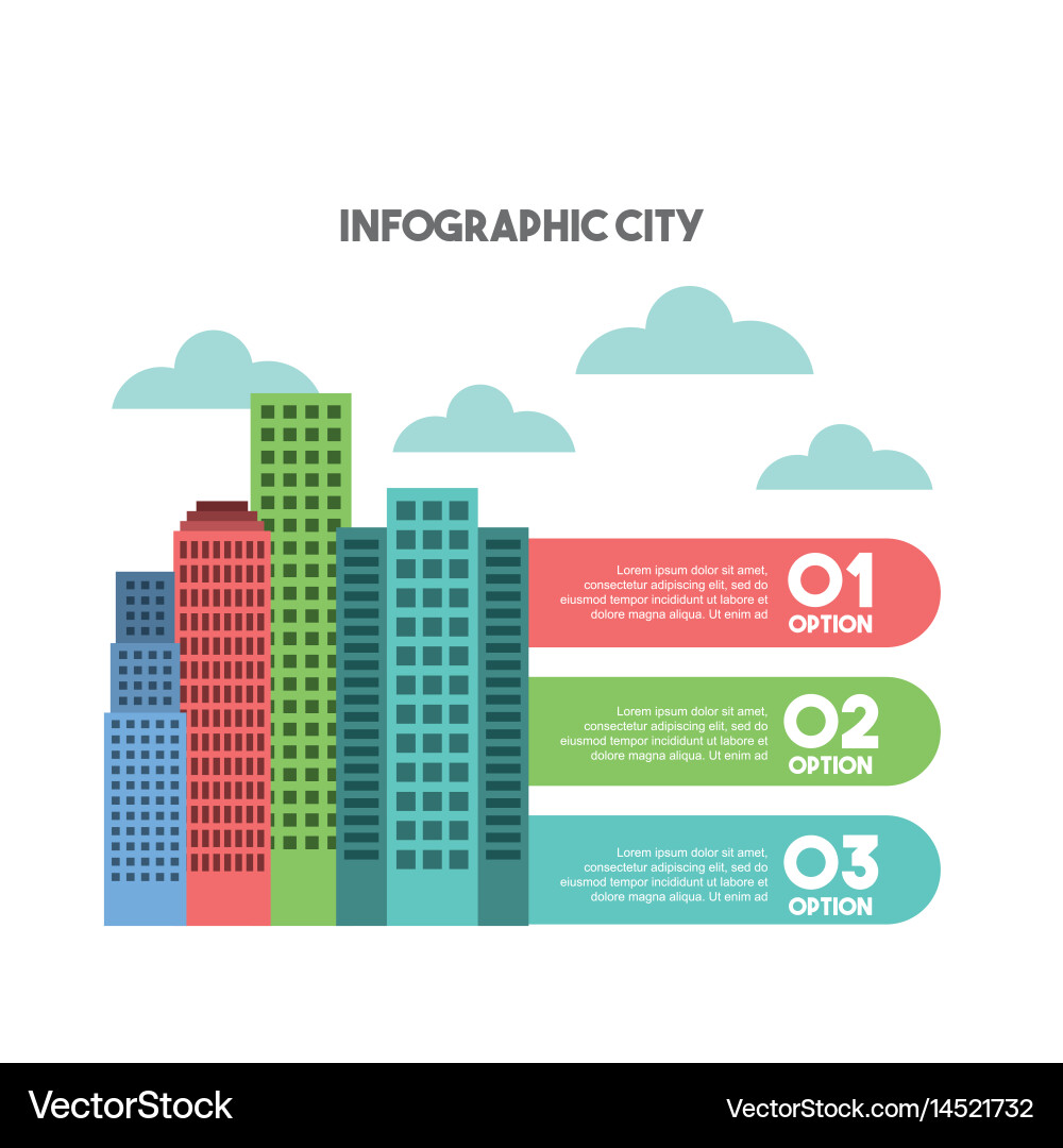 Buildings infographic city presentation Royalty Free Vector