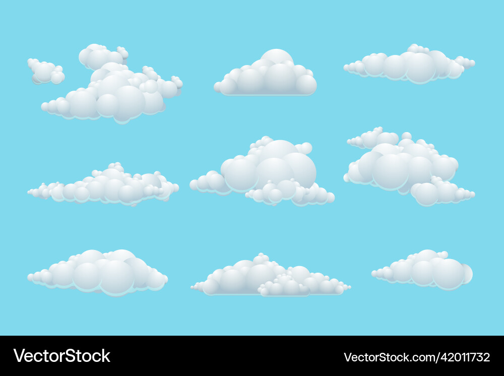 Cartoon cloud set Royalty Free Vector Image - VectorStock