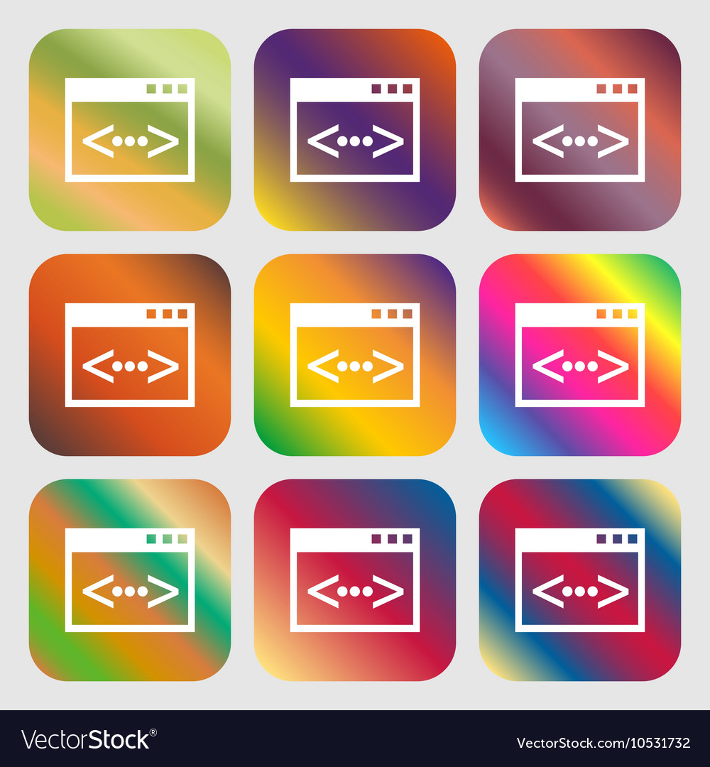 Code Sign Icon Programmer Symbol Nine Buttons Vector Image 9934
