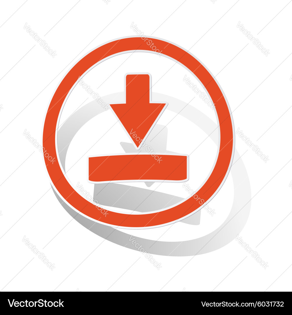 Download sign sticker orange Royalty Free Vector Image