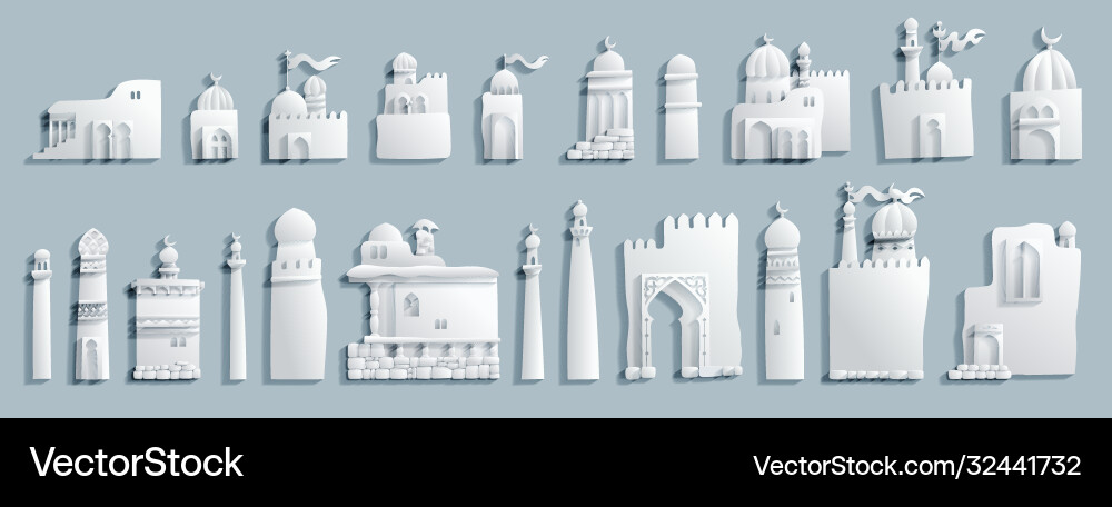 East cartoon buildings Royalty Free Vector Image