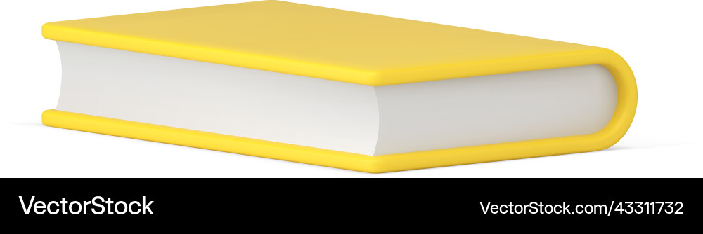 Educational yellow paper book with cover lying Vector Image