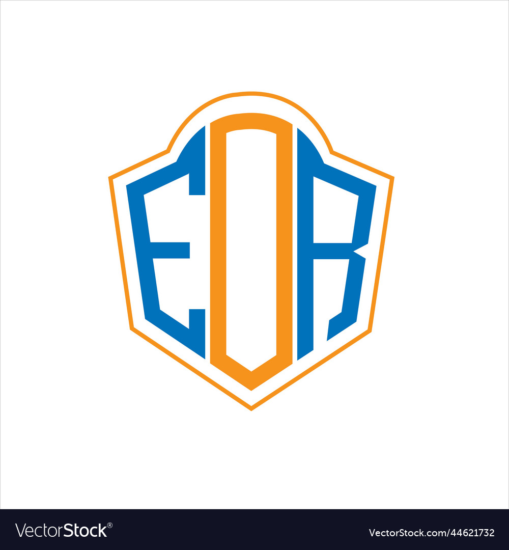 Eor abstract monogram shield logo design on white Vector Image Eor abstract monogram shield logo design on white Vector Image