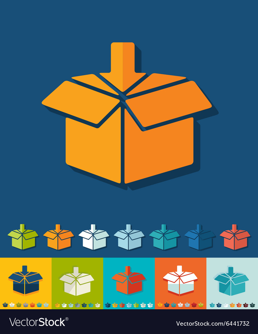 Flat design box Royalty Free Vector Image - VectorStock