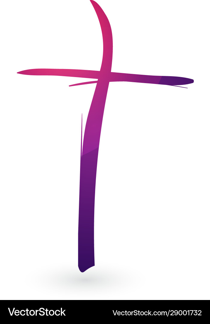 Hand drawn gradient christian cross signs brush Vector Image