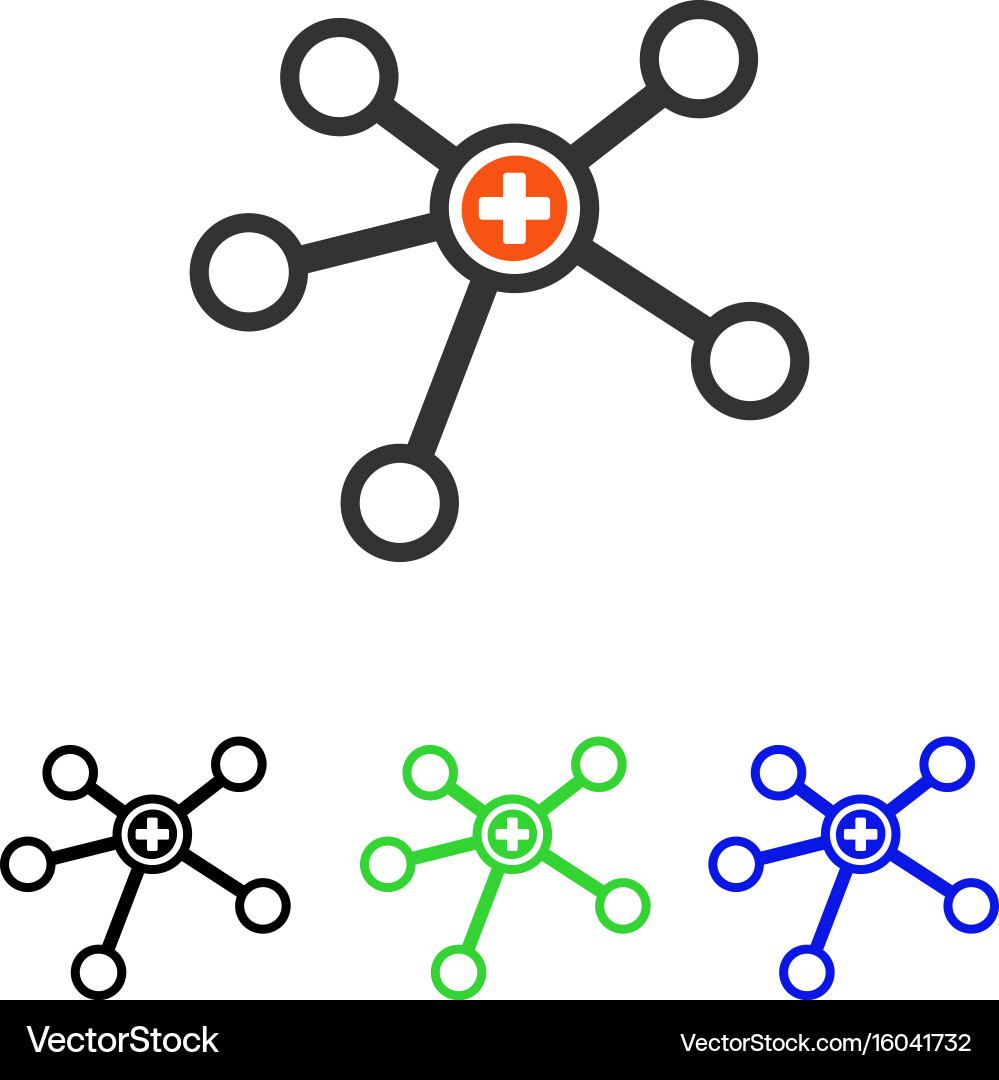 Health care links flat icon Royalty Free Vector Image