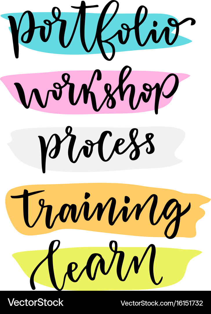 Learning lettering for blog icons hand Royalty Free Vector