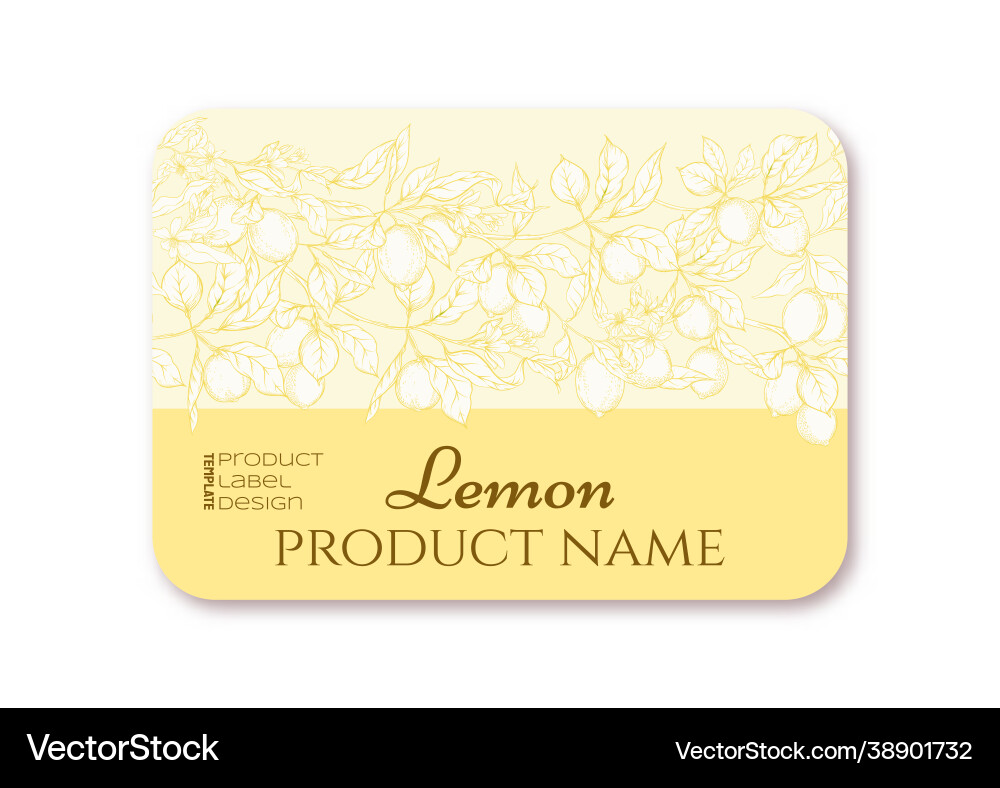 Lemon ripe citrus template for product label Vector Image