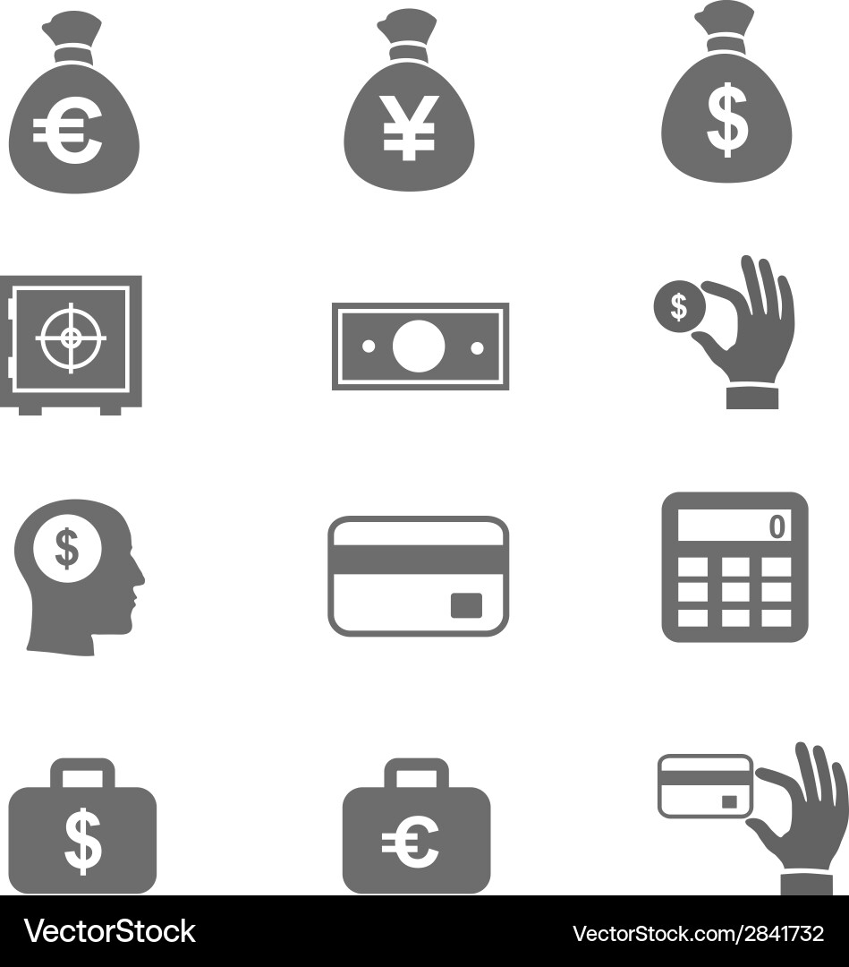 Money and coin icon set eps10 Royalty Free Vector Image