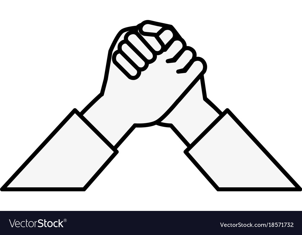 Multiracial hands holding symbol Royalty Free Vector Image