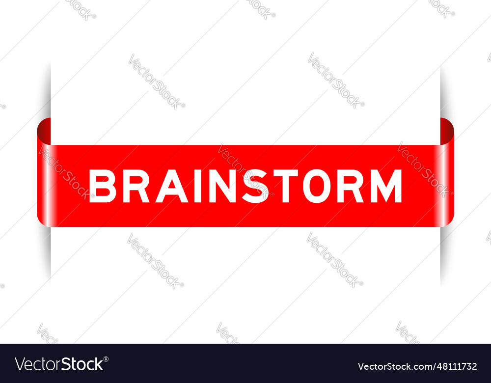 Red Color Inserted Label Banner With Word Vector Image