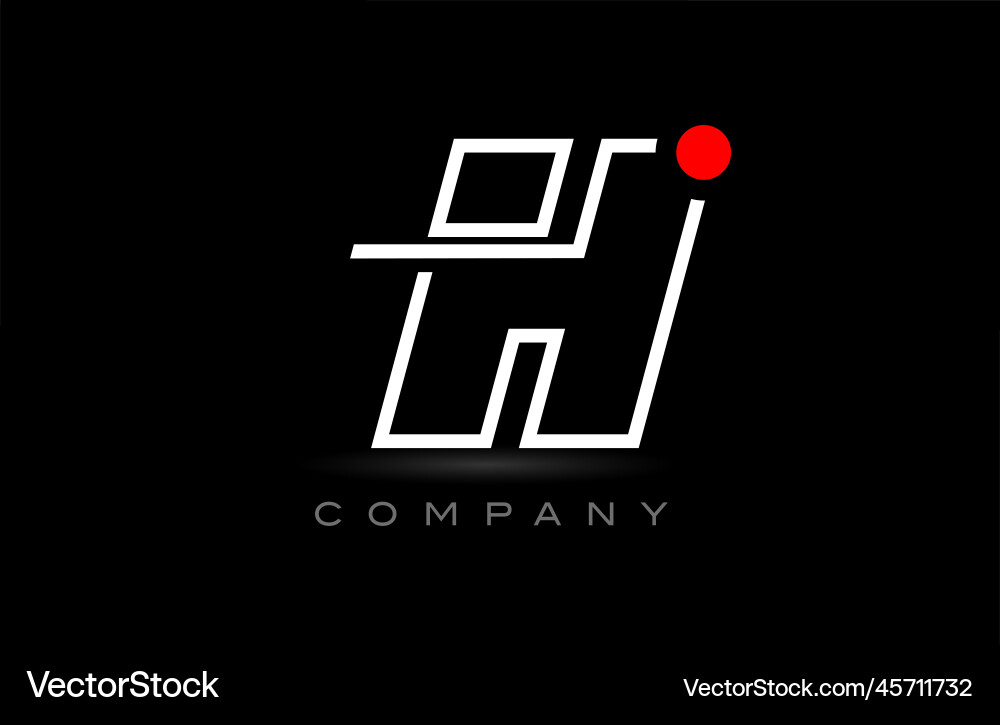 Red dot h alphabet letter logo icon design on Vector Image