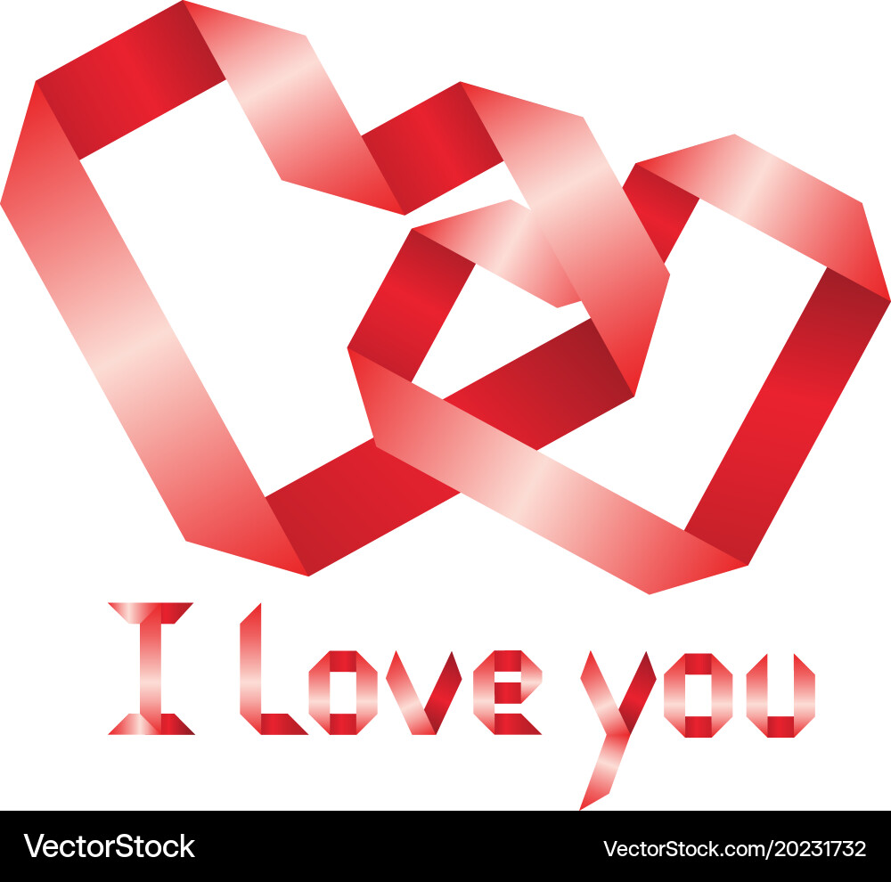 Ribbon i love you Royalty Free Vector Image - VectorStock