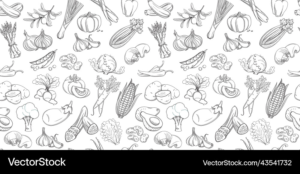 Seamless background pattern of organic farm fresh Vector Image