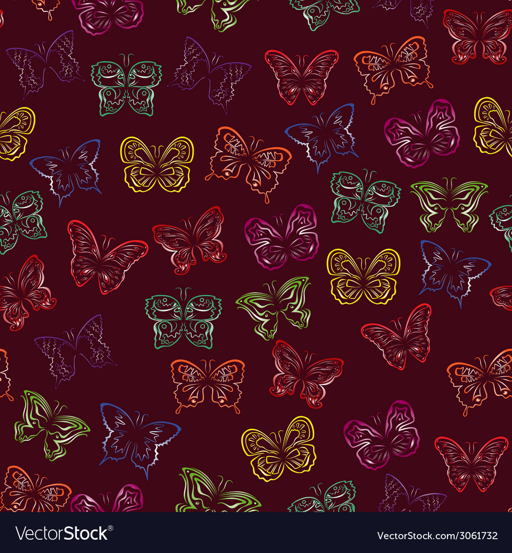 Seamless pattern with gradient butterflies Vector Image