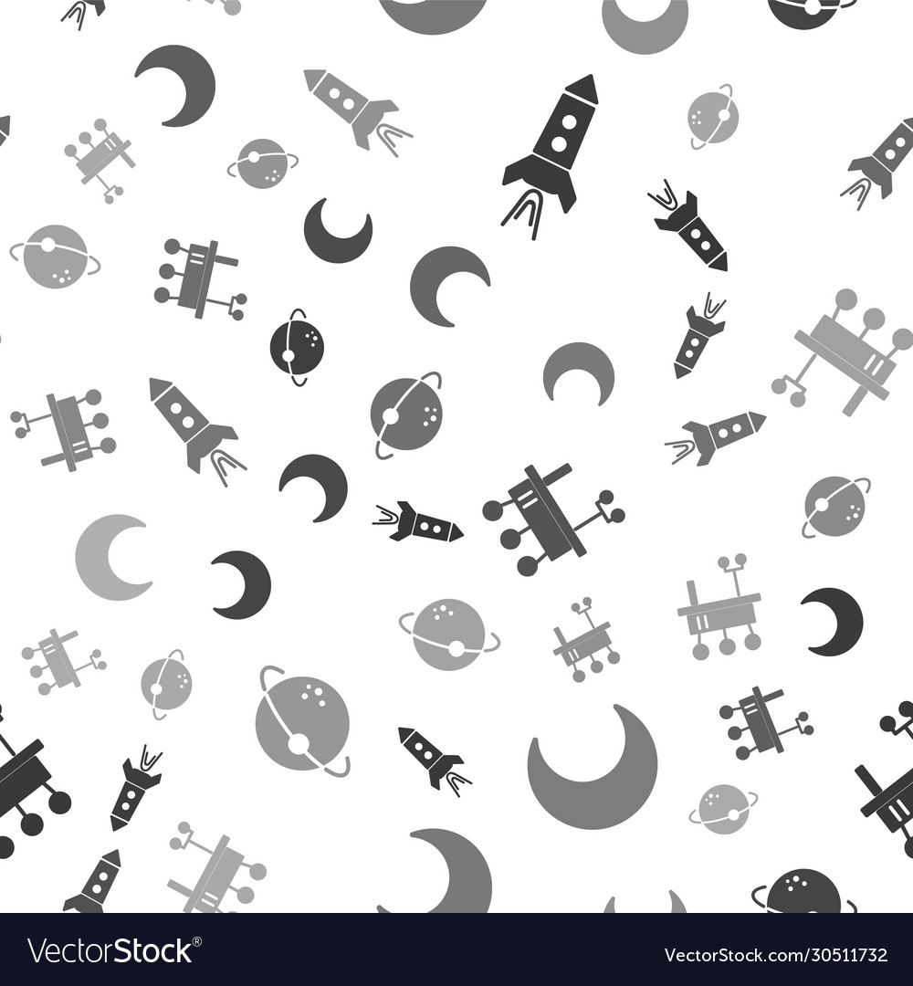 Set rocket ship with fire moon and stars mars Vector Image Set rocket ship with fire moon and stars mars Vector Image