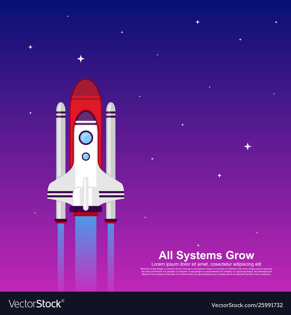 Startup simple rocket web design responsive Vector Image