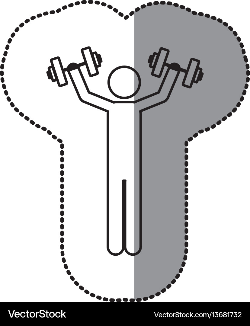 Sticker monochrome pictograph man Royalty Free Vector Image