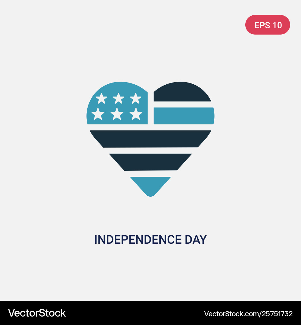 Two color independence day icon from united Vector Image