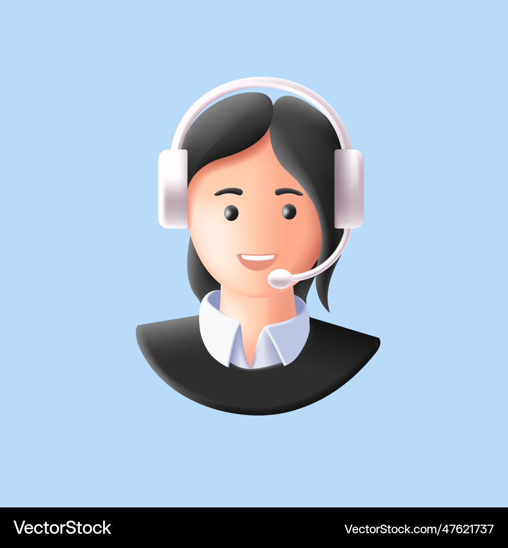 3d render style of call center Royalty Free Vector Image