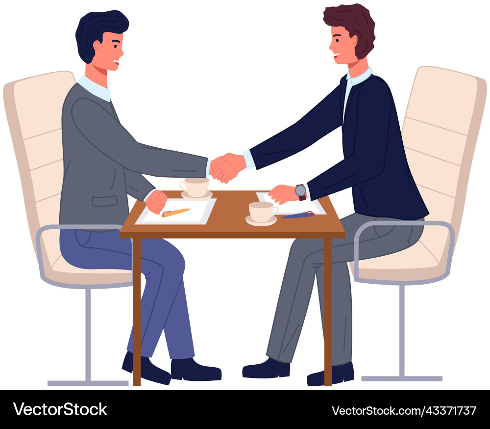 Business partnership cooperation businessmen Vector Image
