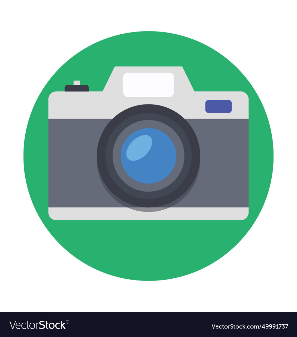 Camera flat icon Royalty Free Vector Image - VectorStock