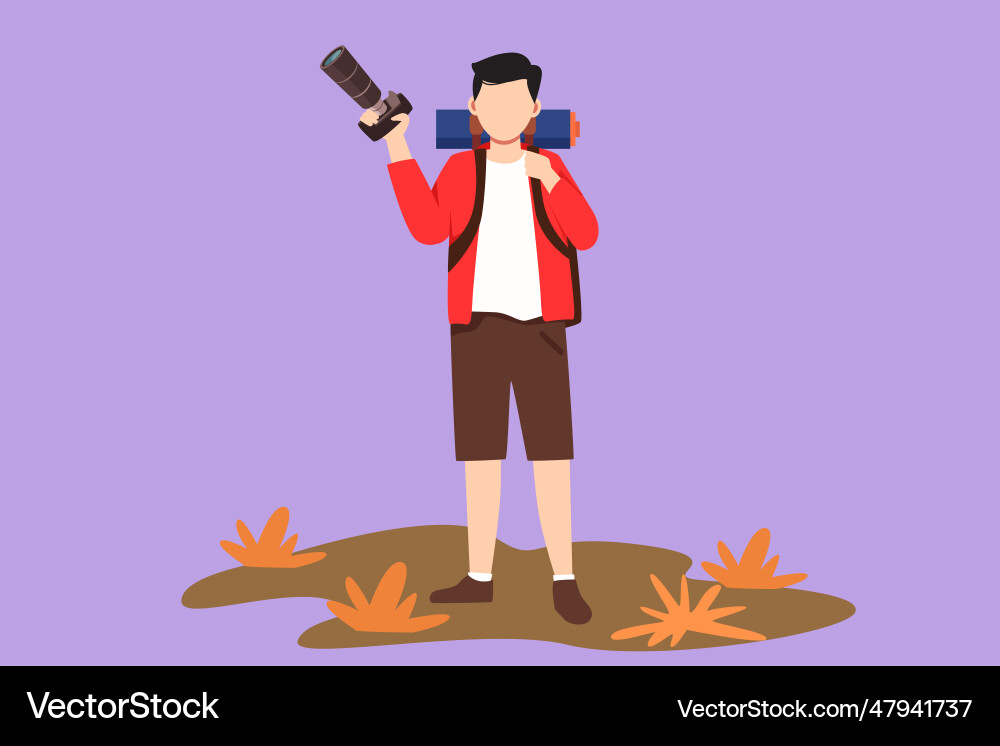 Cartoon flat style drawing young cheerful Vector Image