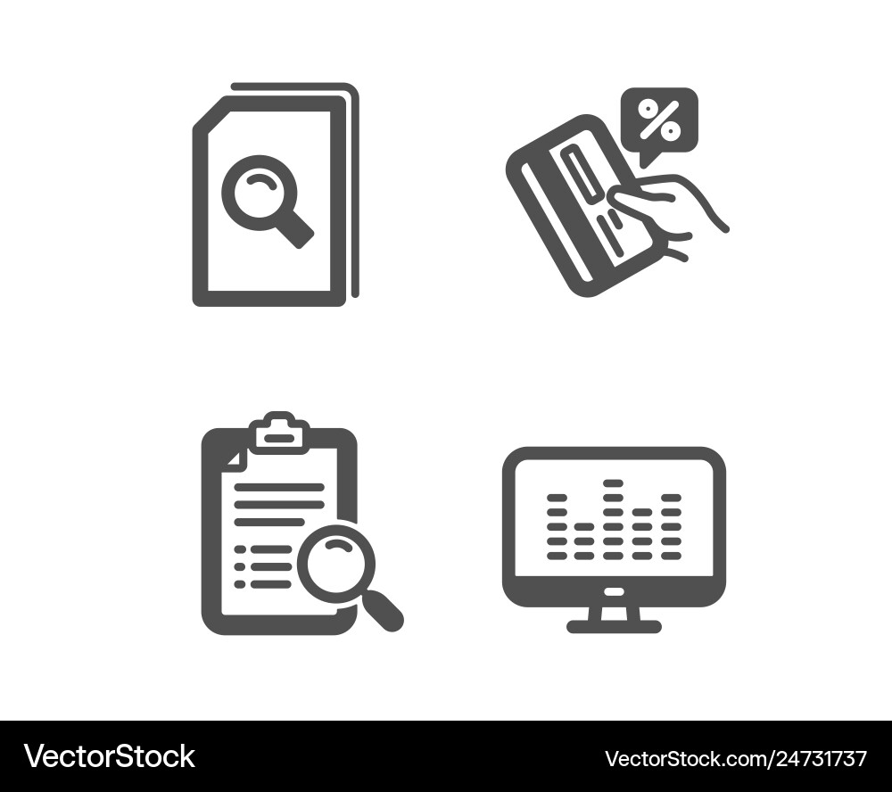 Credit card search files and analysis Royalty Free Vector
