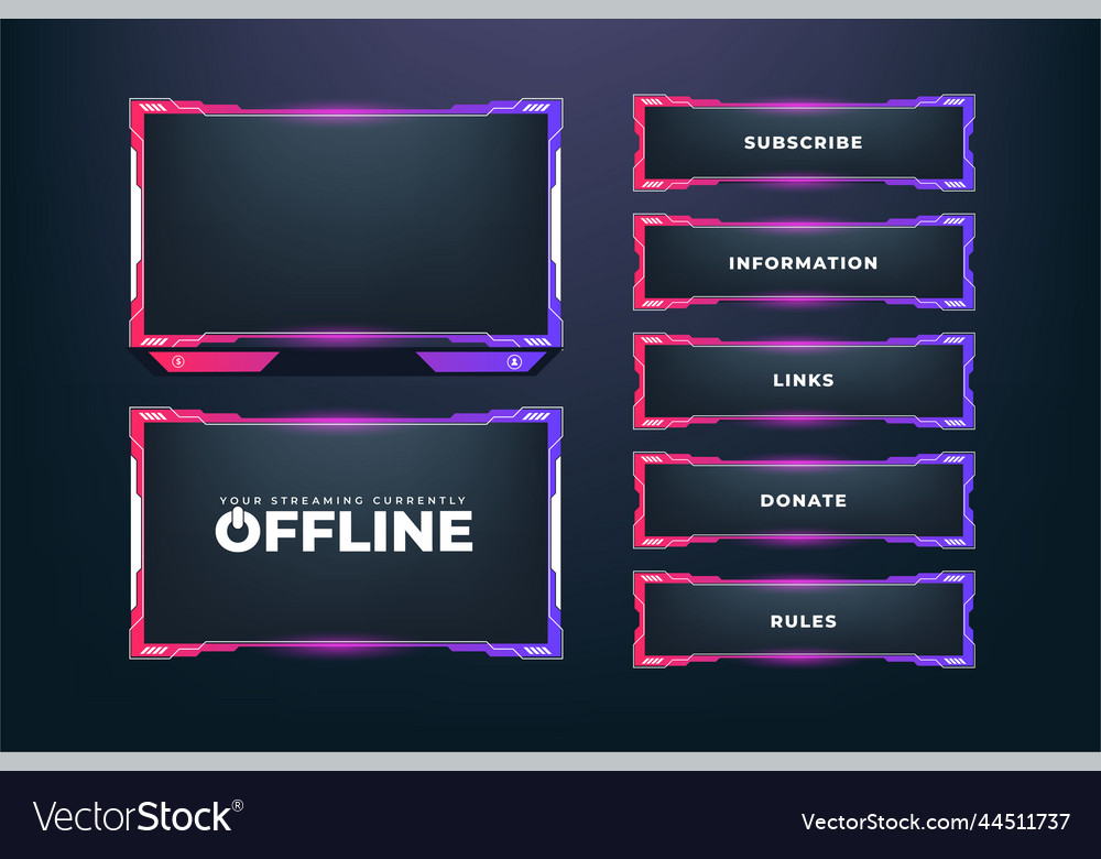 Digital screen interface and border design Vector Image